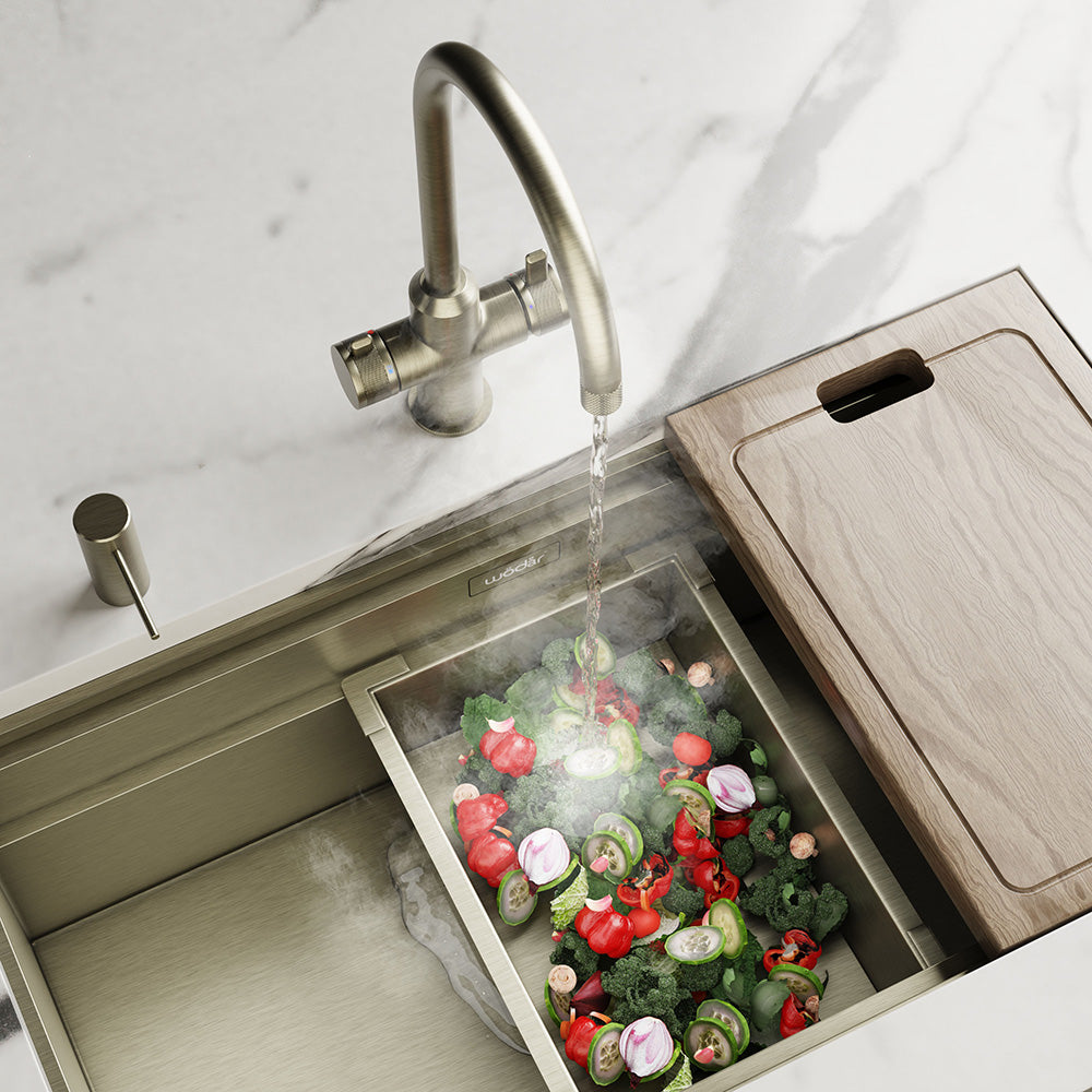 Design+ Round 4 in 1 Dark Brass Boiling Hot Water Tap – Wodar