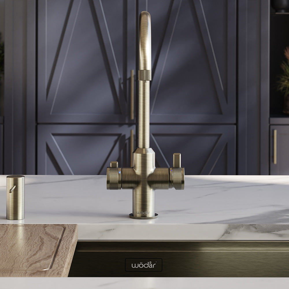 Design+ Round 4 in 1 Dark Brass Boiling Hot Water Tap – Wodar