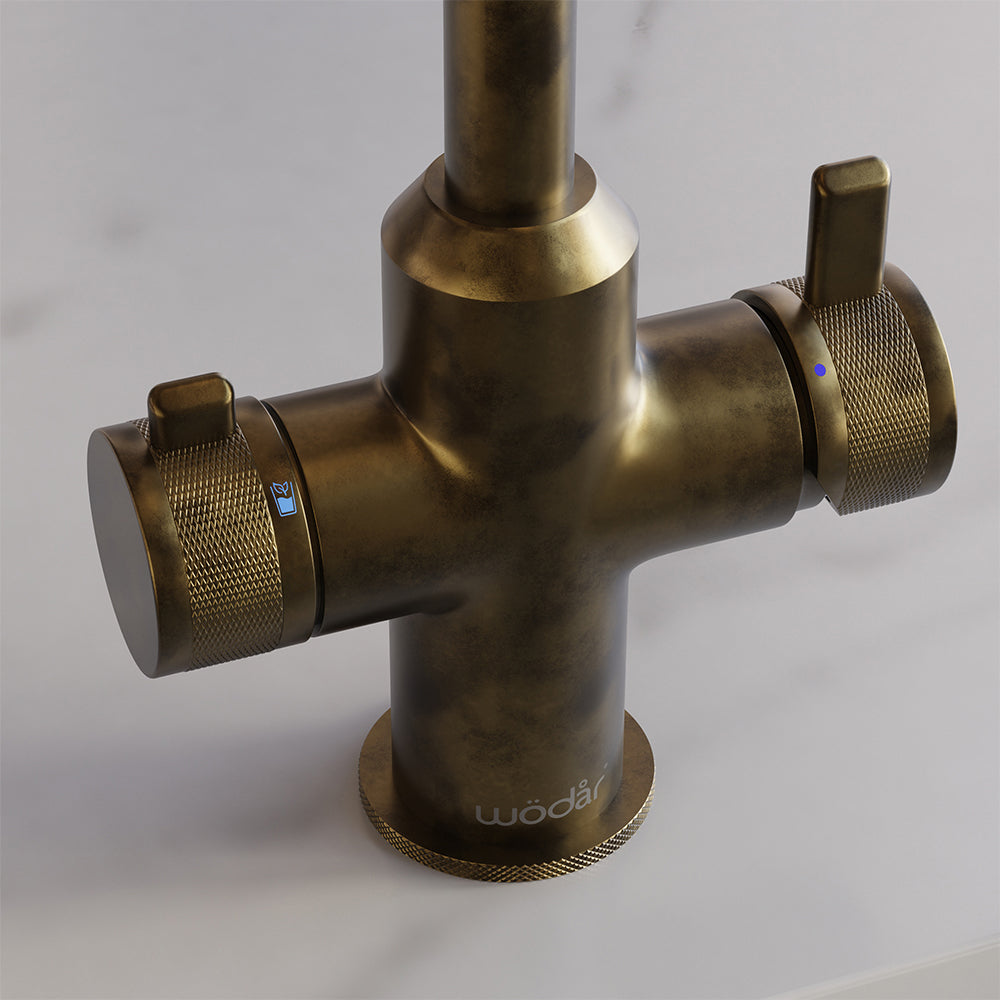 Design+ Flex 4 in 1 Aged Brass Boiling Hot Water Tap – Wodar