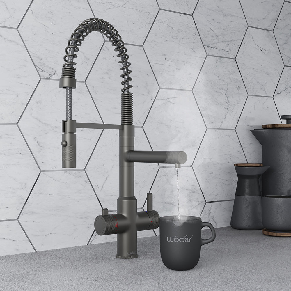 Pro Flex 3 in 1 Gun Metal Grey Boiling Hot Water Tap – Wodar