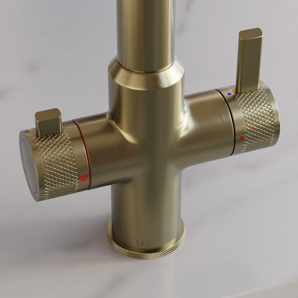 Pro Flex 3 in 1 Brushed Brass Boiling Hot Water Tap – Wodar